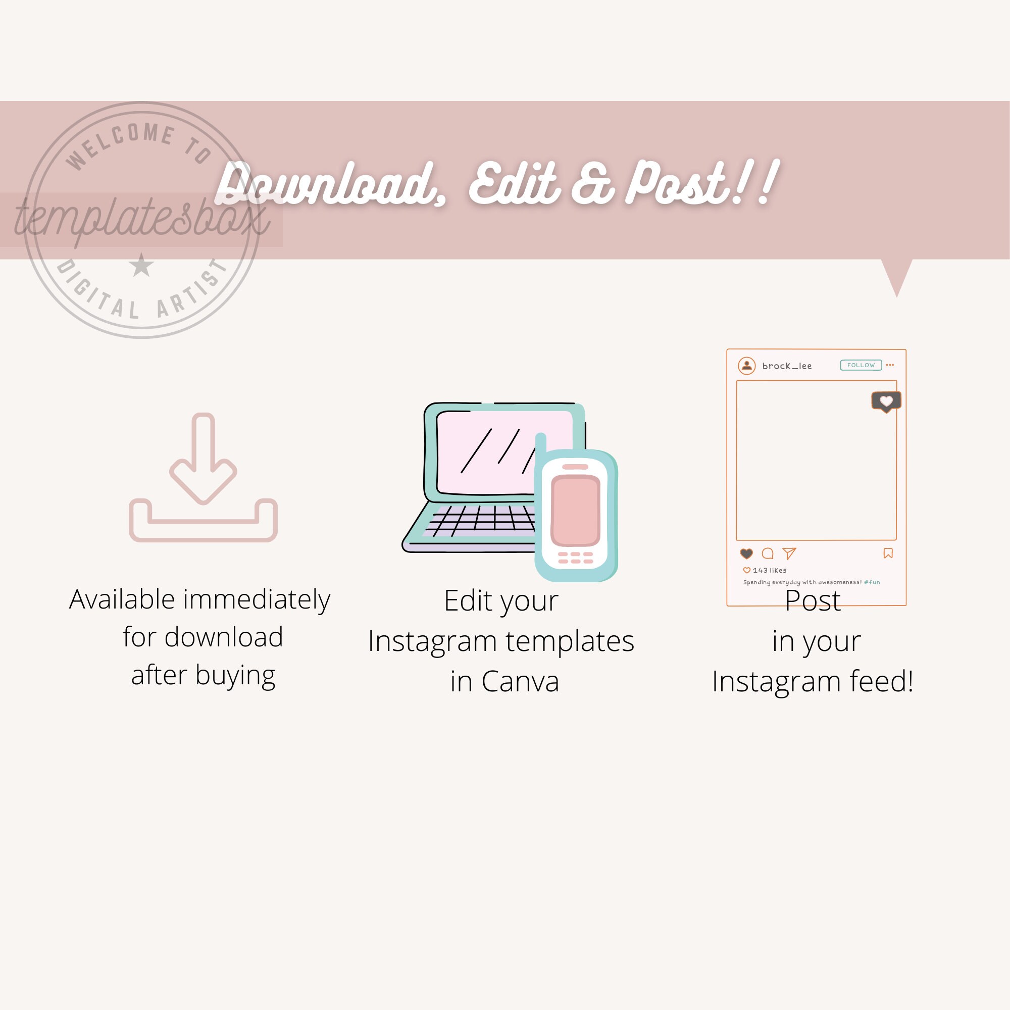 100 Instagram Feed Templates for Social Media, Editable Instagram Post ...