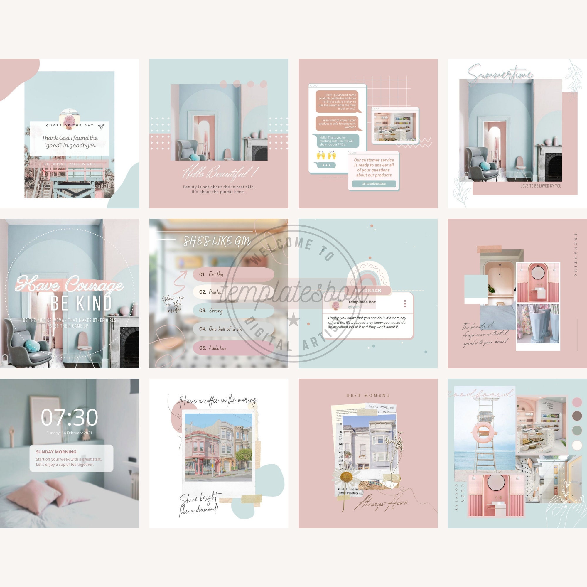 100 Instagram Feed Templates for Social Media, Editable Instagram Post ...