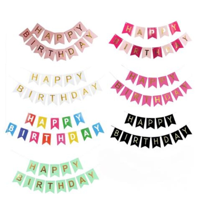 Large Happy Birthday Banner, Happy Birthday Bunting, Party Decoration ...