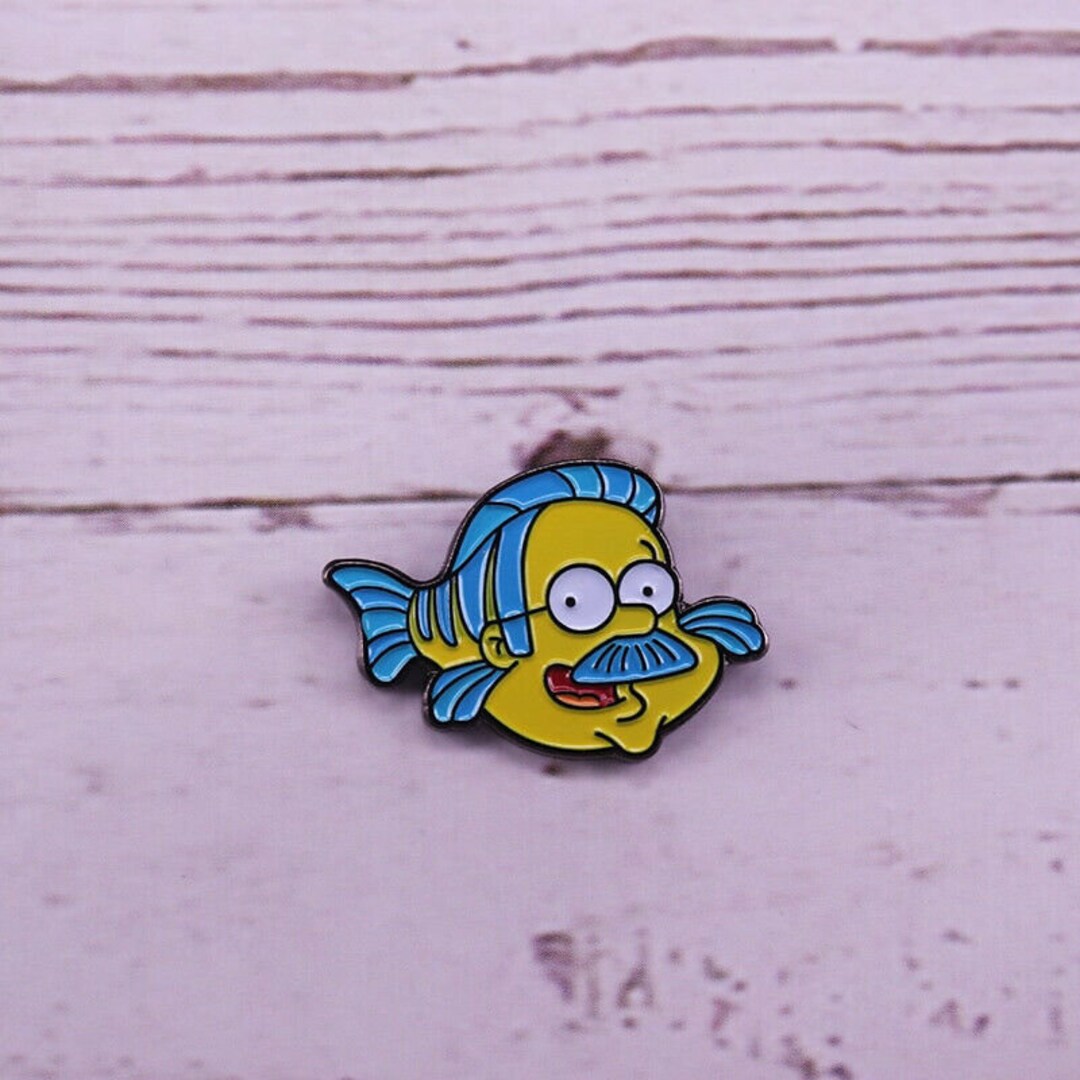 Los Simpson Ned Flanders Fish Mashup Insignia de esmalte de - Etsy España