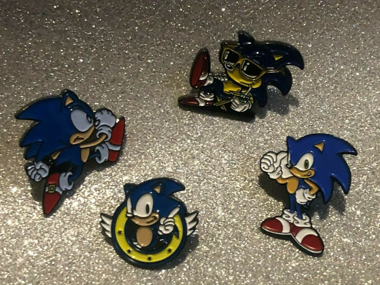 SEGA Sonic the hedgehog pin badge set of 4 Enamel Pin Badge | Etsy