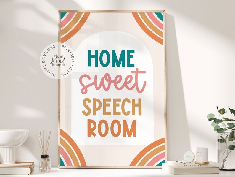 HOME SWEET Speech Room Sign Poster Speech Room Decor Speech Language ...