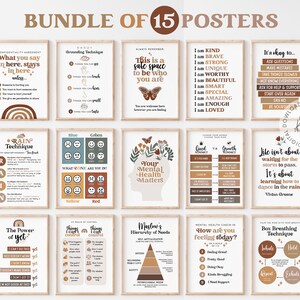 15 BOHO Counseling Posters Bundle School Counselor Office Decor School ...