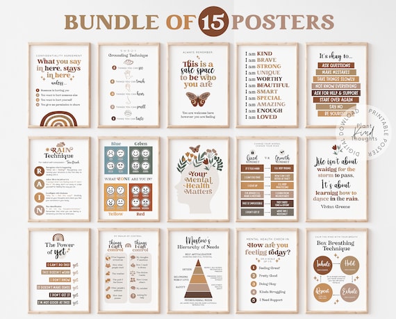15 BOHO Counseling Posters Bundle School Counselor Office - Etsy