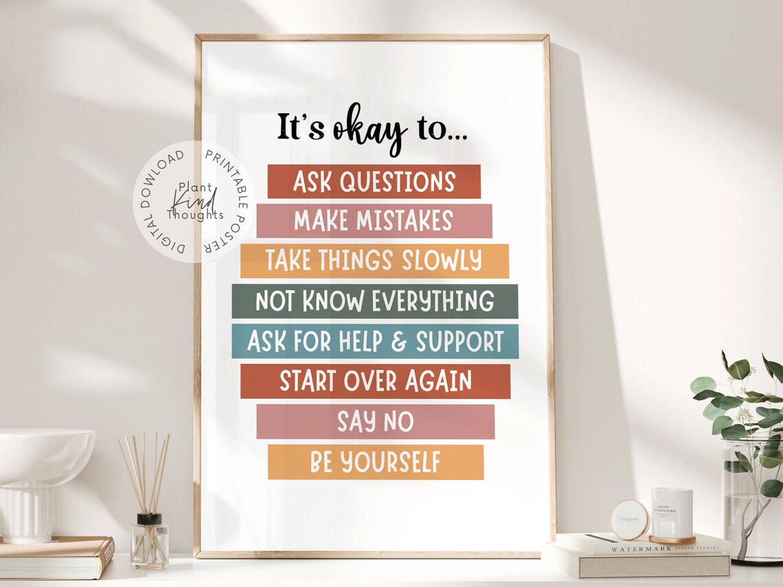 IT'S OKAY Mental Health Poster Printable Classroom Decor - Etsy