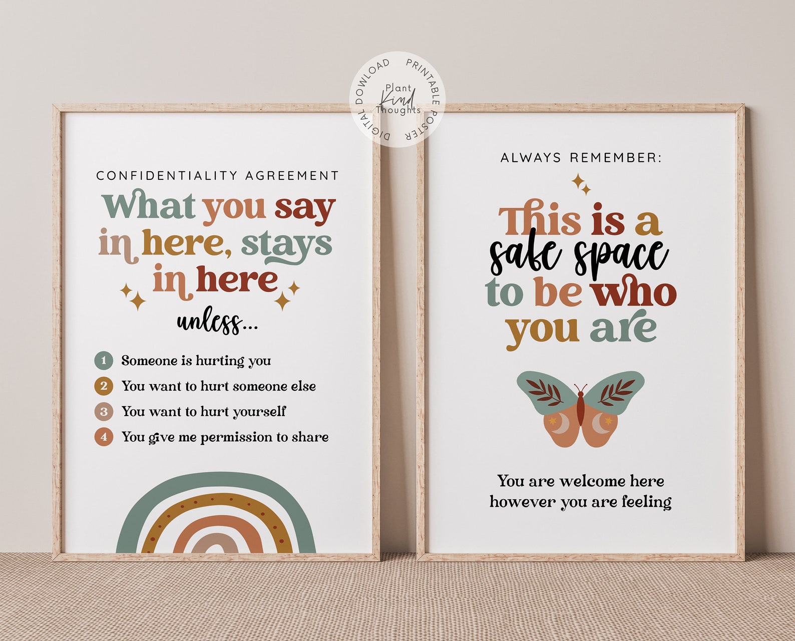 RAINBOW BOHO COUNSELING Posters Bundle School Counselor Office - Etsy