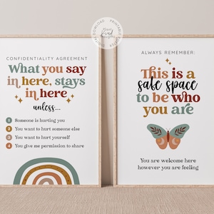 RAINBOW BOHO COUNSELING Posters Bundle School Counselor Office Decor ...