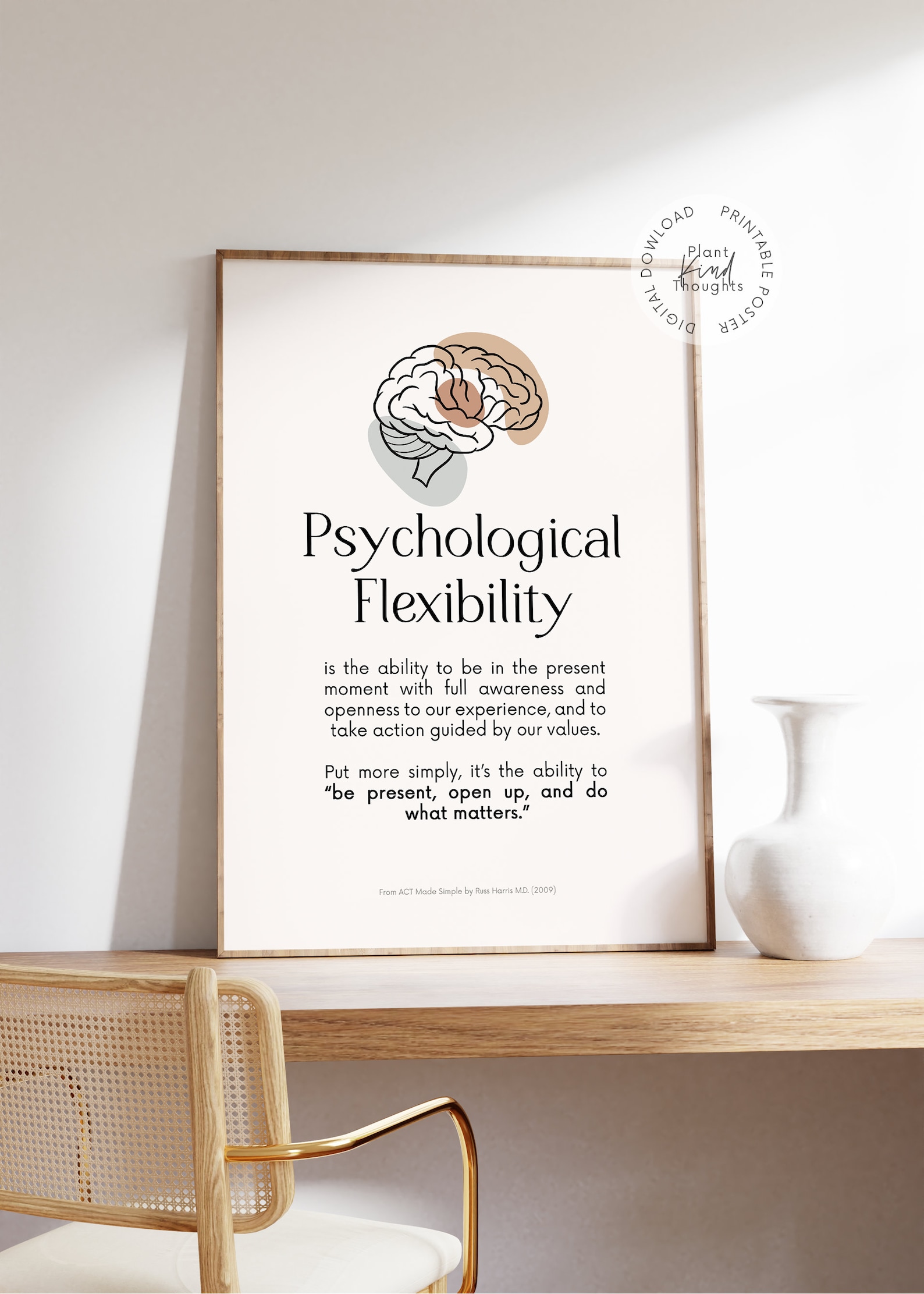ACT PSYCHOLOGICAL FLEXIBILITY Poster: Acceptance and - Etsy