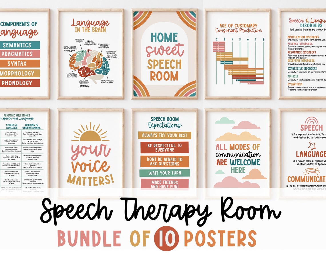 10 SPEECH THERAPY Room Decor Speech Therapy Poster Speech - Etsy