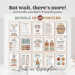 RAINBOW BOHO COUNSELING Posters Bundle School Counselor Office Decor ...