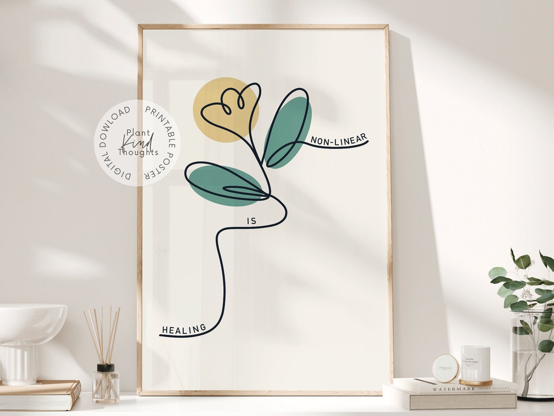 HEALING is Non-linear Mental Health Poster: Therapist Office - Etsy