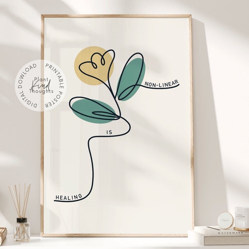HEALING is Non-linear Mental Health Poster: Therapist Office - Etsy