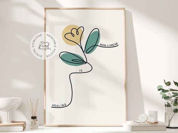 HEALING is Non-linear Mental Health Poster: Therapist Office - Etsy