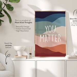 YOU MATTER Mental Health Poster Affirmations School Counselor Office ...