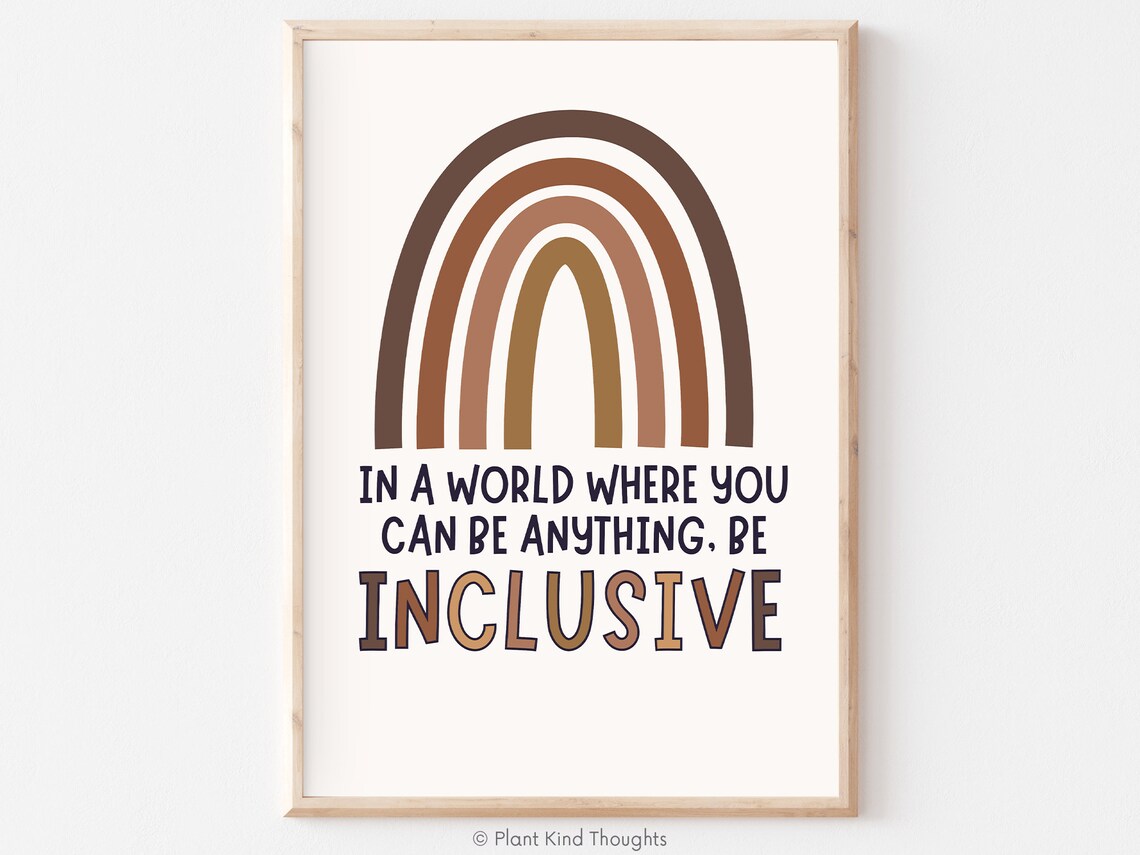 Be Inclusive DIVERSITY Classroom Poster: Inclusive Human | Etsy