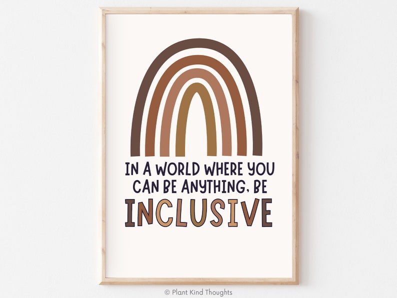 Be Inclusive DIVERSITY Classroom Poster: Inclusive Human | Etsy