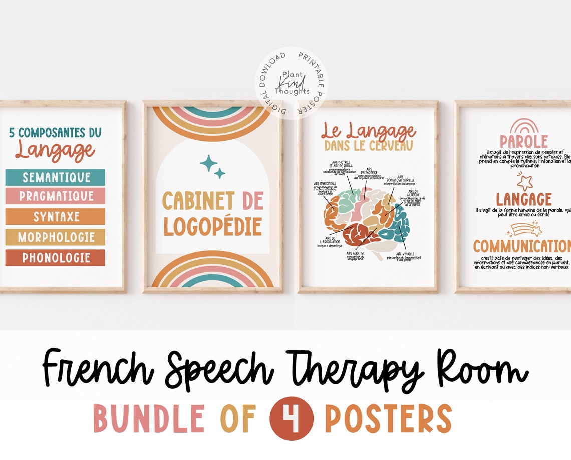 4 French SPEECH THERAPY Decor Speech Therapy Poster Speech Language ...