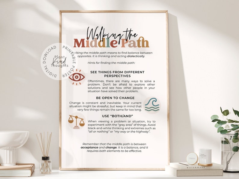 MIDDLE PATH DBT Mental Health Poster: Dialectical Behavior - Etsy