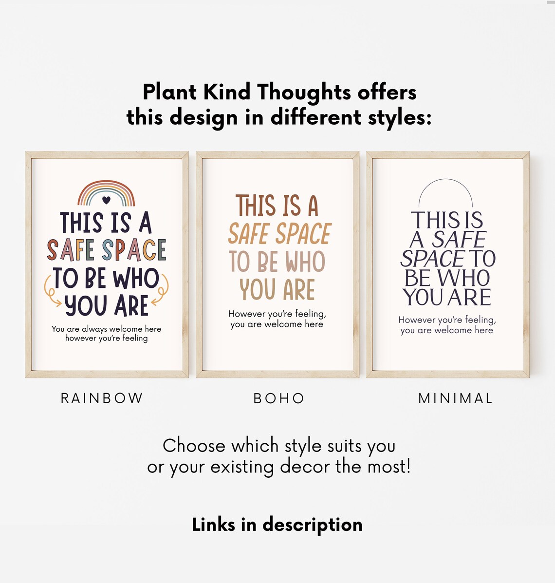 SAFE SPACE Mental Health Poster: Counseling Sign School | Etsy