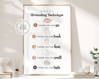 Mental Health Poster GROUNDING TECHNIQUES Reminder, School Counselor ...