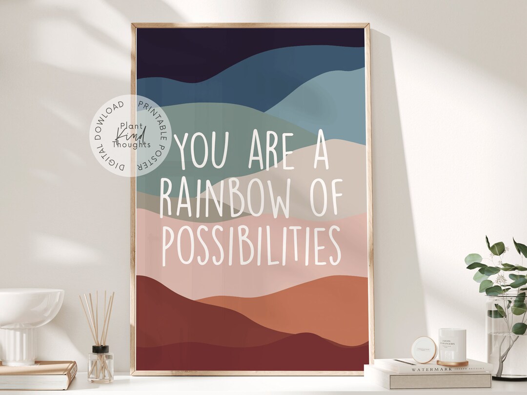 RAINBOW Mental Health Quote Poster: School Counselor Office Decor ...