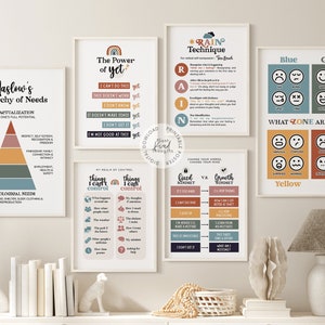 15 RAINBOW Counseling Posters Bundle School Counselor Office Decor ...