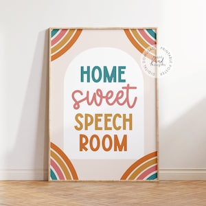 HOME SWEET Speech Room Sign Poster Speech Room Decor Speech Language ...