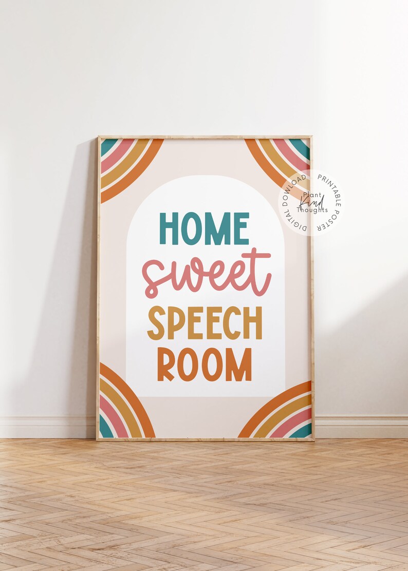 HOME SWEET Speech Room Sign Poster Speech Room Decor Speech Language ...