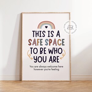 SAFE SPACE Mental Health Poster: Counseling Sign, School Counselor ...