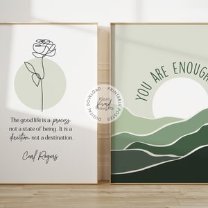 8 THERAPY OFFICE DECOR Bundle Sage Green Therapy Poster School ...
