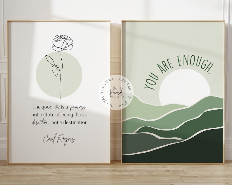 8 THERAPY OFFICE DECOR Bundle Sage Green Therapy Poster School ...