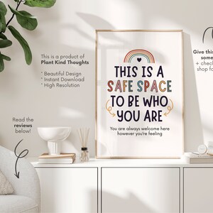 SAFE SPACE Mental Health Poster: Counseling Sign, School Counselor ...