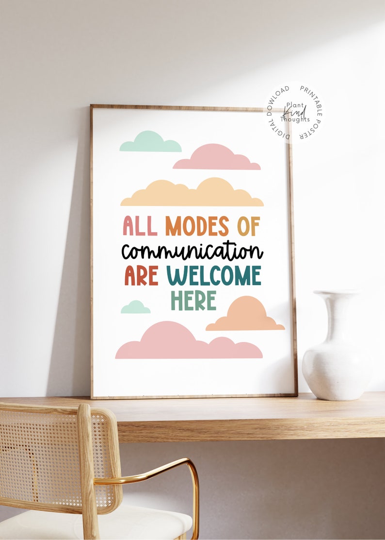 ALL MODES of Communication Are Welcome Here Poster Speech Room Decor ...