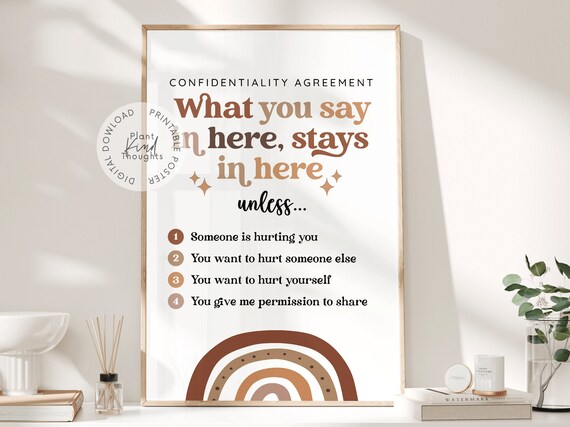 CONFIDENTIALITY AGREEMENT What You Say Here Stays Here Poster - Etsy
