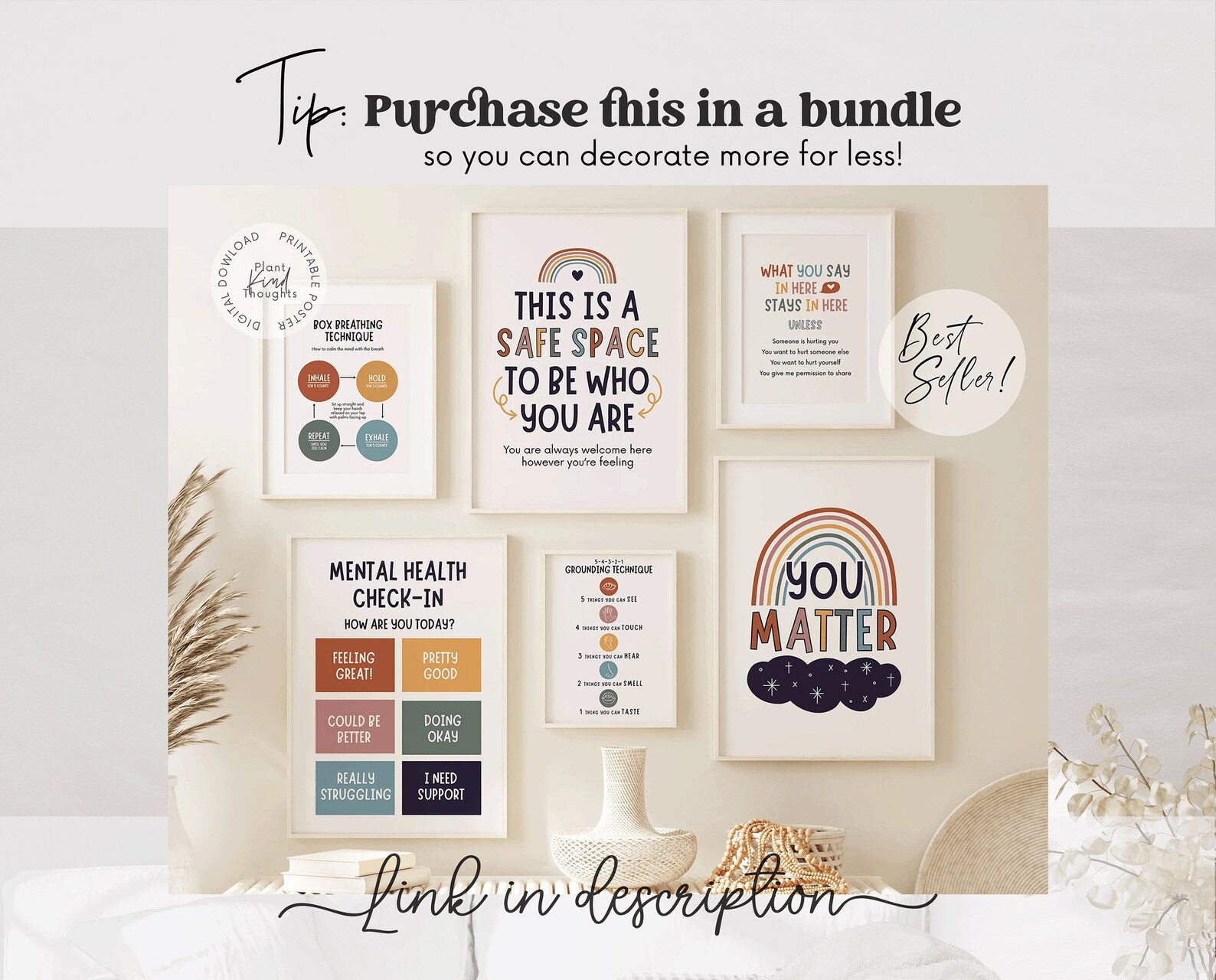 SAFE SPACE Mental Health Poster: Counseling Sign School - Etsy