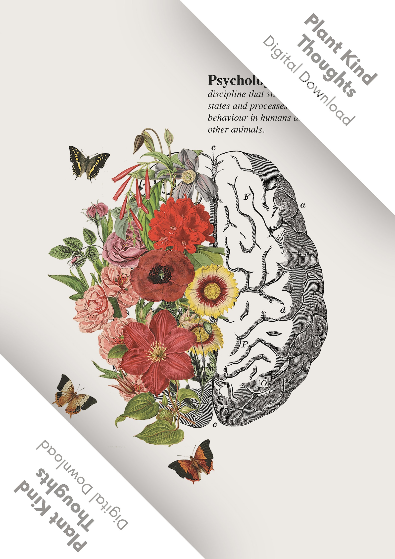 FLORAL PSYCHOLOGY Poster: Psychology Gift for Psychologist - Etsy