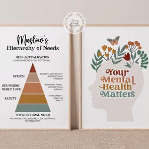 10 RAINBOW BOHO Counseling Posters Bundle School Counselor Office Decor ...