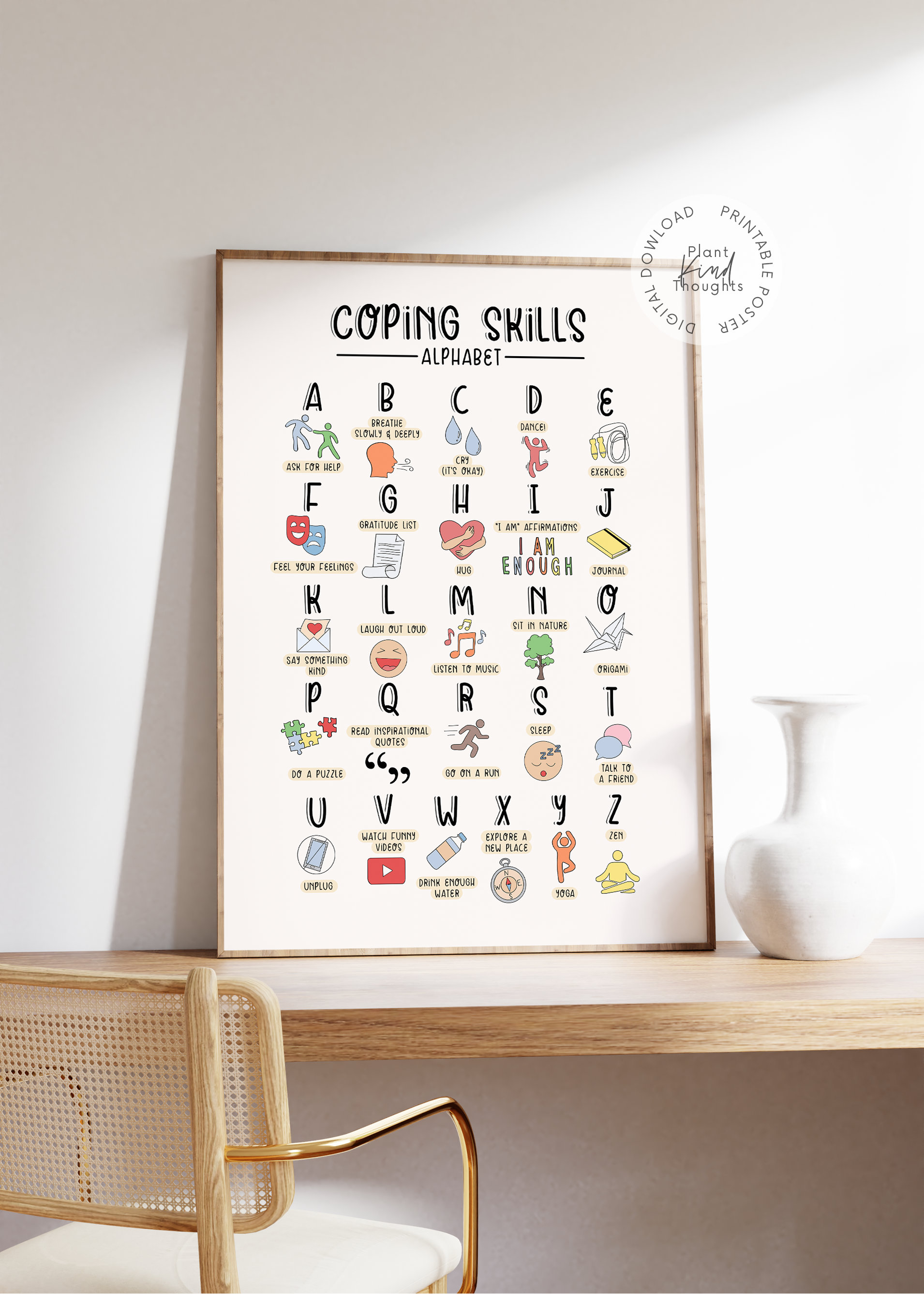 COPING SKILLS ALPHABET Mental Health Poster: School Counselor - Etsy Canada