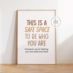 SAFE SPACE Mental Health Poster: Counseling Sign, School Counselor ...