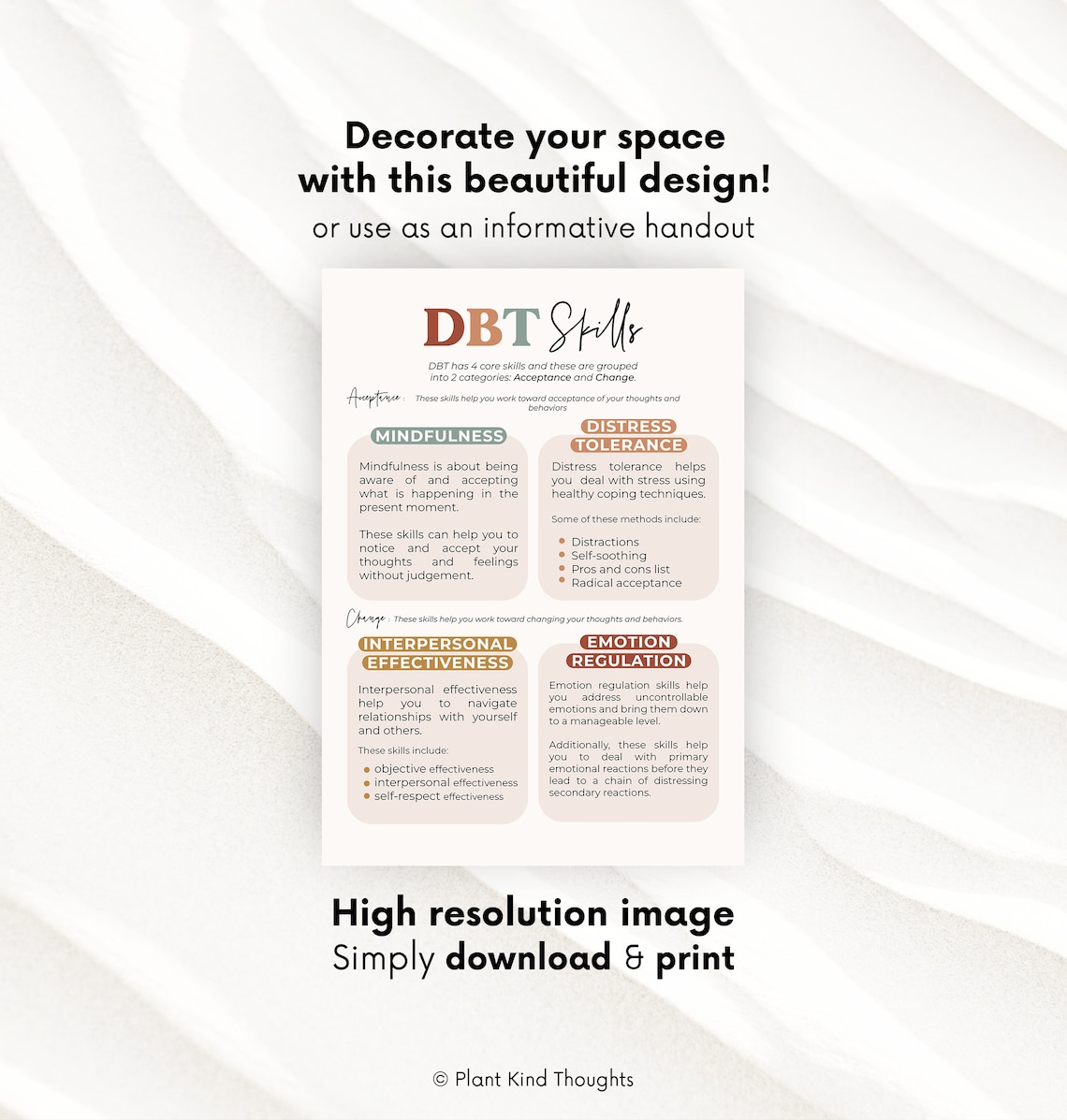 DBT SKILLS Mental Health Poster: Dialectical Behavior Therapy | Etsy