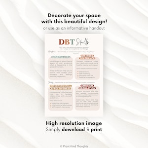 DBT SKILLS Mental Health Poster: Dialectical Behavior Therapy | Etsy