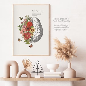 FLORAL PSYCHOLOGY Poster: Psychology Gift for Psychologist School ...