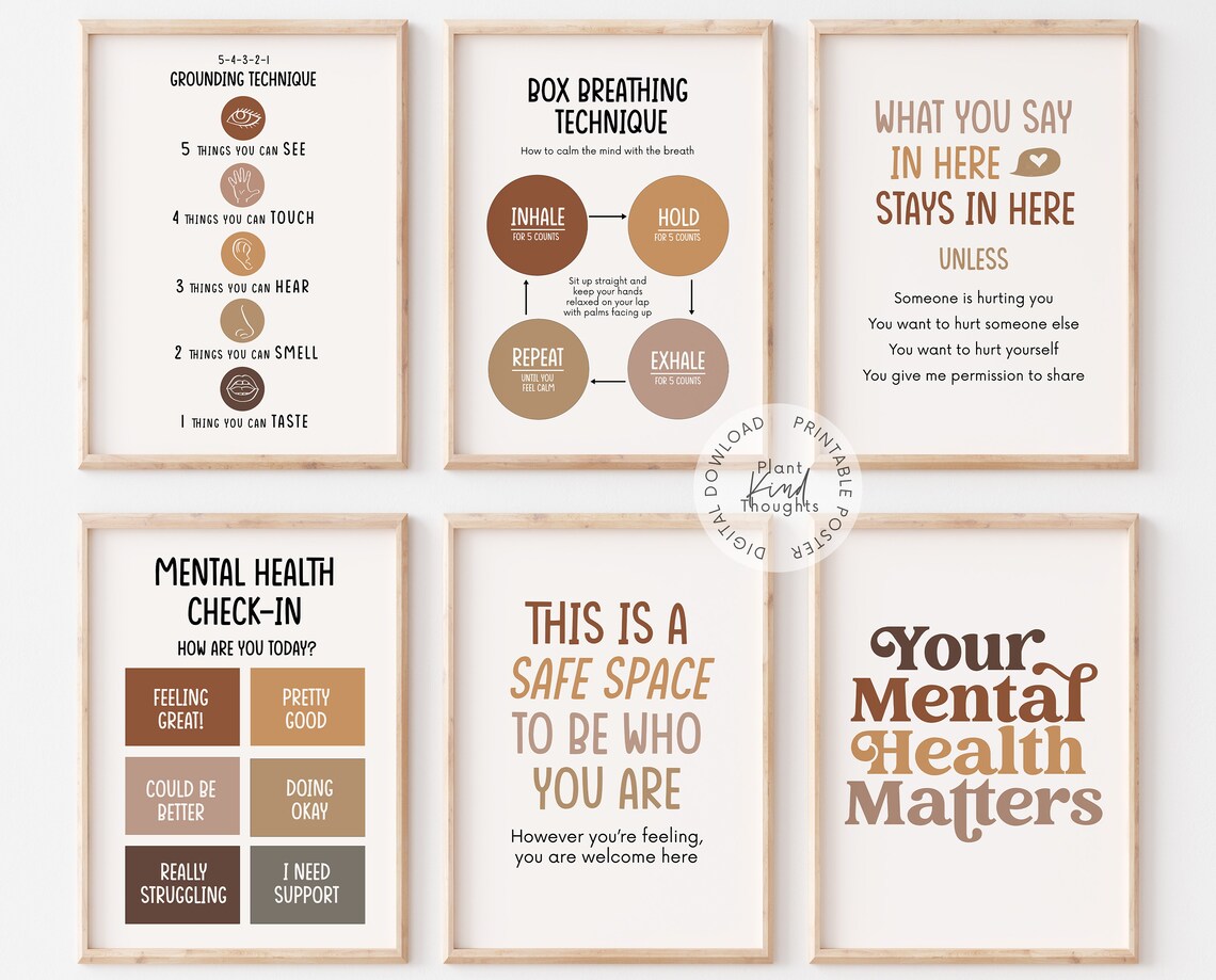 BUNDLE 6 Mental Health Posters: BOHO School Counselor Office - Etsy