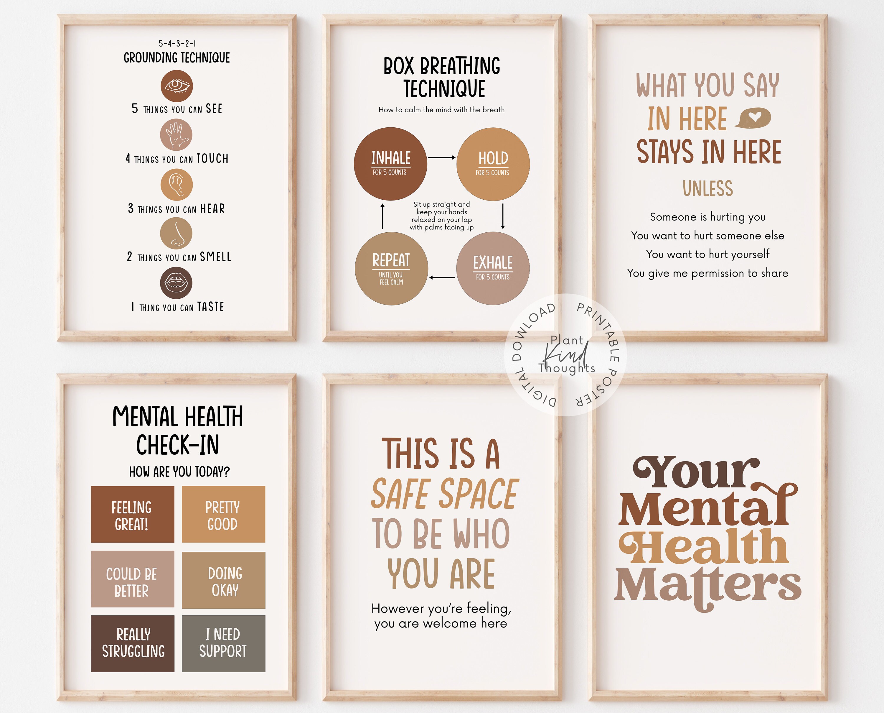 BUNDLE 6 Mental Health Posters: BOHO School Counselor Office - Etsy