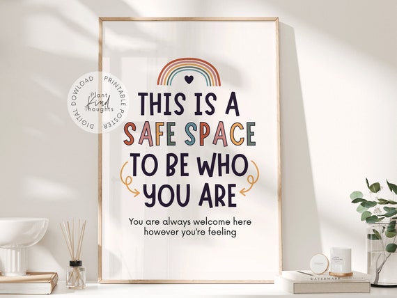 SAFE SPACE Mental Health Poster: Counseling Sign School - Etsy