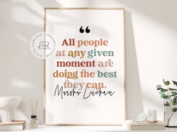 MARSHA LINEHAN Quote DBT Poster: Dialectical Behavior Therapy | Etsy