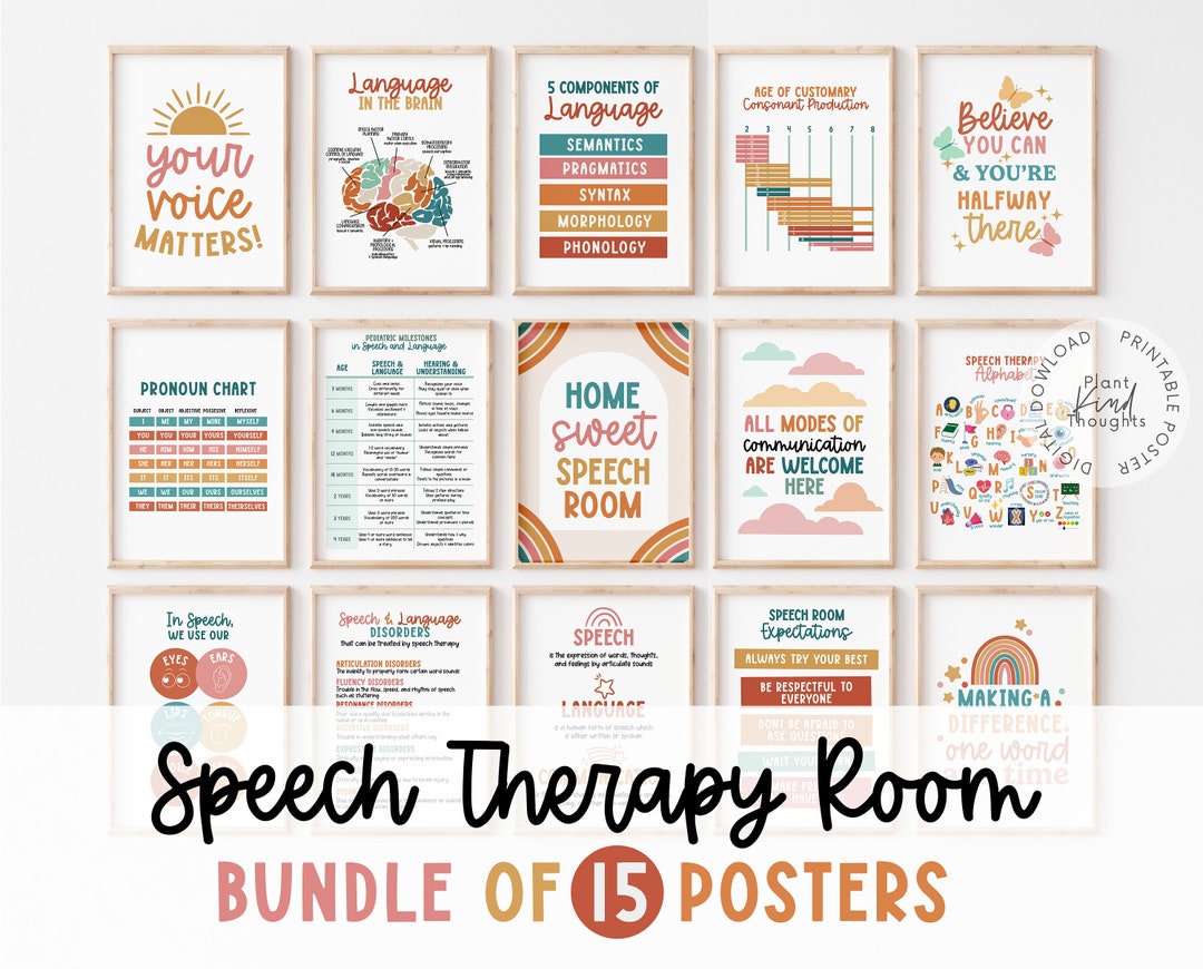 15 SPEECH THERAPY Room Decor Speech Therapy Poster Speech Language ...