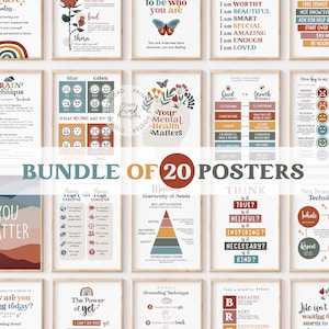 20 RAINBOW School Counseling Posters Bundle School Counselor Office ...