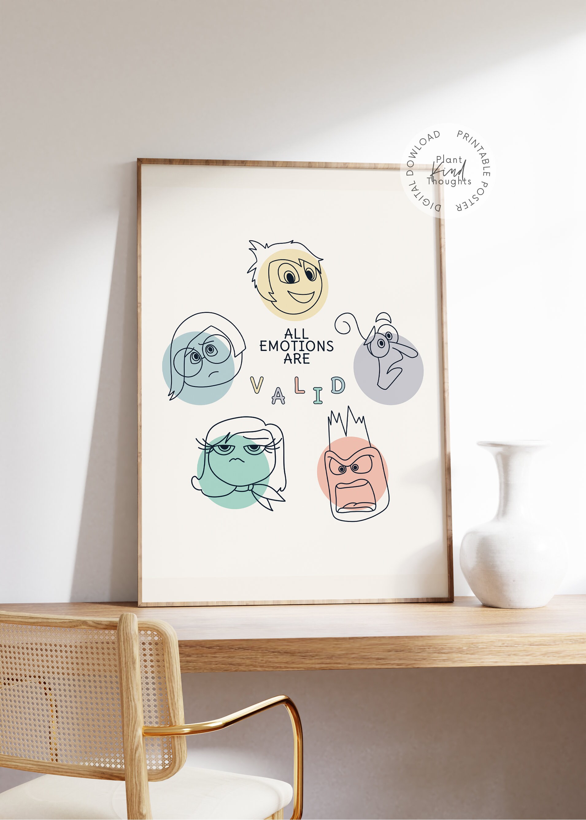 INSIDE OUT All Emotions Are Valid Mental Health Poster: School ...