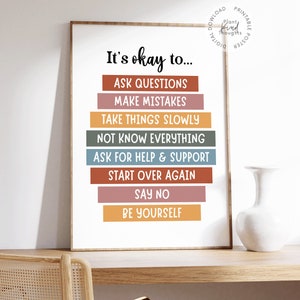IT'S OKAY Mental Health Poster Printable Classroom Decor School ...